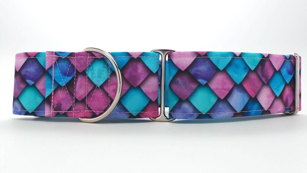 Roof Iris Dragon Scales CANVAS Dog Collar (martingale, Buckle, or Tag ...