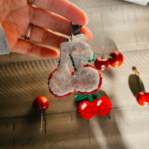 Tufted Cherry Keychain - Etsy