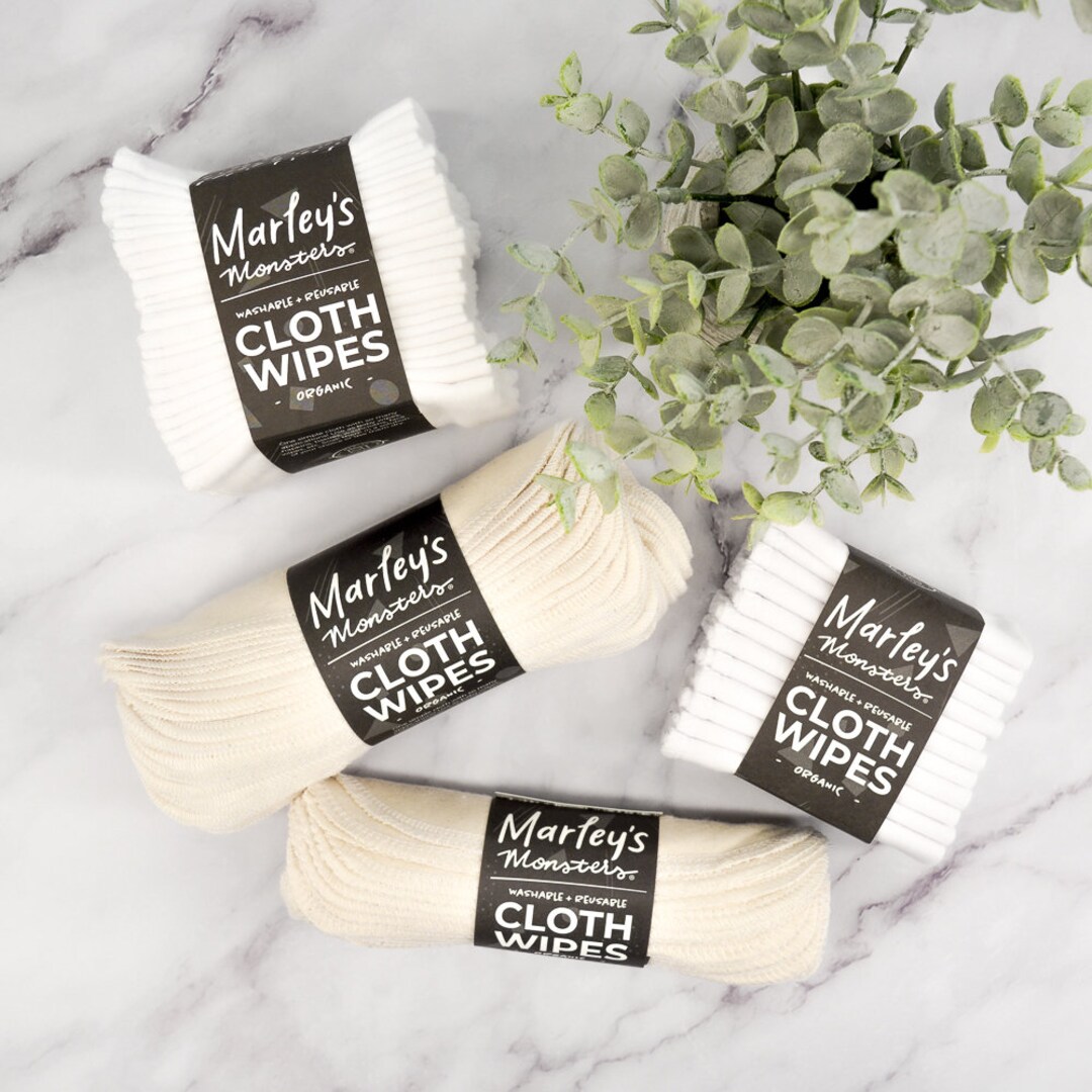 Cloth Wipes: Organic Flannel 12 Pack in Natural or White - Etsy