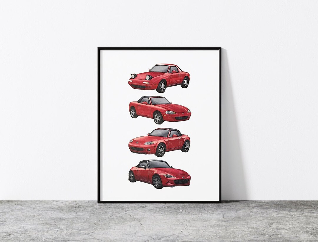 Miata Years Car Print Car Enthusiast Gift - Etsy