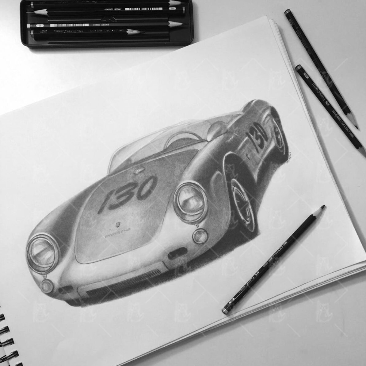 ORIGINAL Artwork - James Dean Spyder - Car Drawing - Automotive Art - Etsy