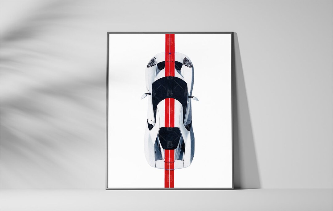 Ford GT - Race Car Print - Automotive Decor - Etsy