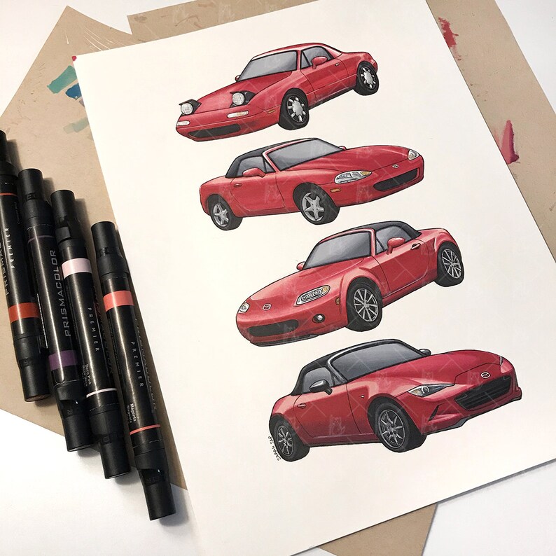 Miata Years Car Print Car Enthusiast Gift - Etsy