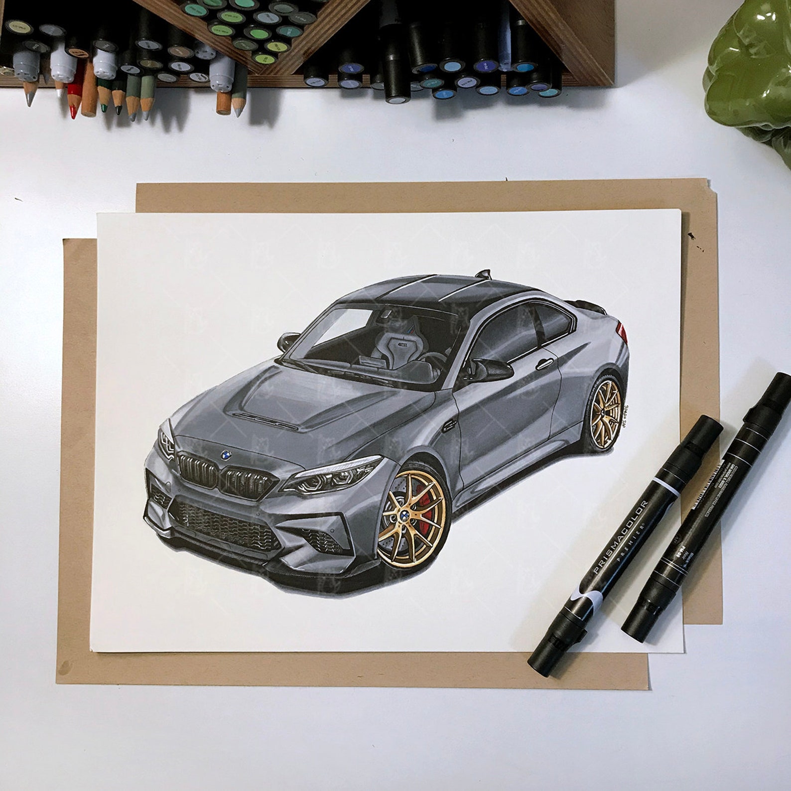 ORIGINAL Artwork - BMW M2CS Car Drawing - Wall Art - Etsy