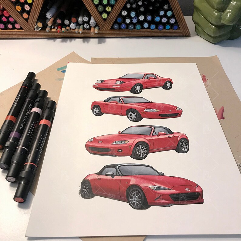 Miata Years Car Print Car Enthusiast Gift - Etsy