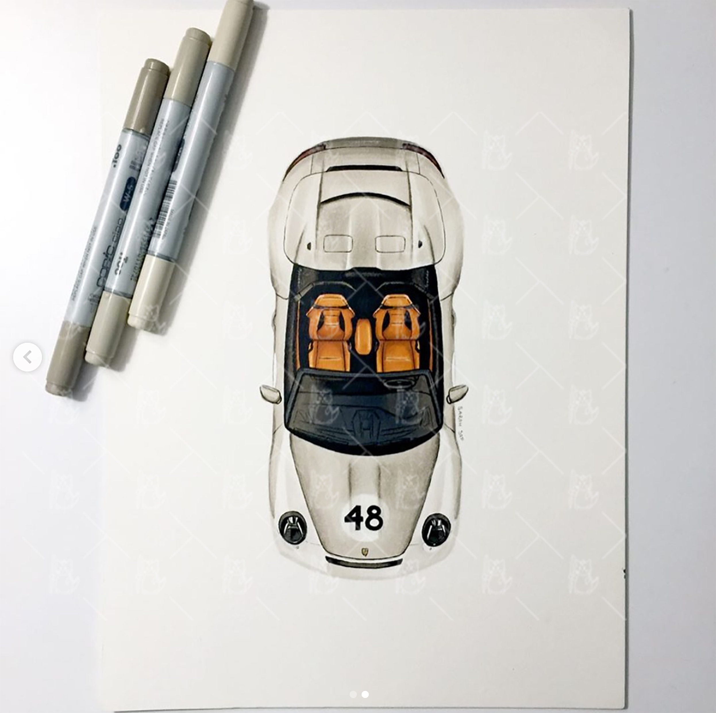 ORIGINAL Artwork - Speedster - Car Drawing - Automotive Decor - Etsy