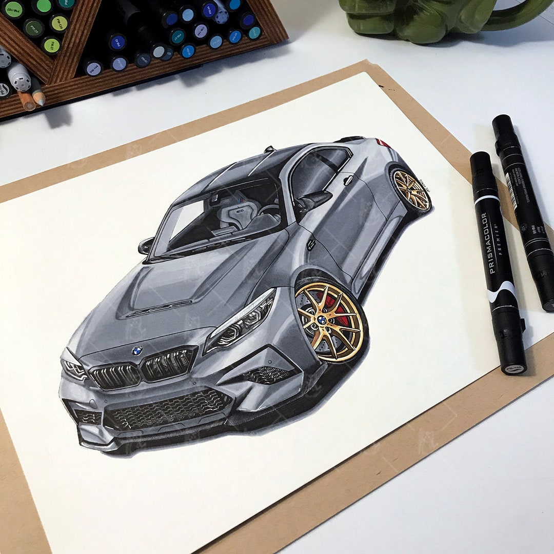 ORIGINAL Artwork - BMW M2CS Car Drawing - Wall Art - Etsy