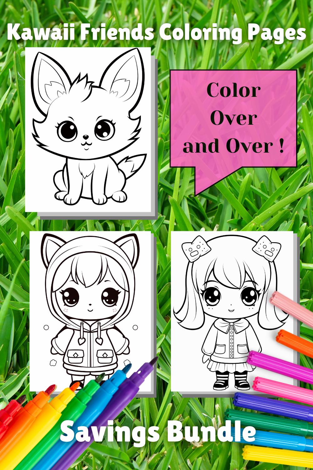 Cute Kawaii Printable Adult Coloring Pages for Mindfulness Coloring ...
