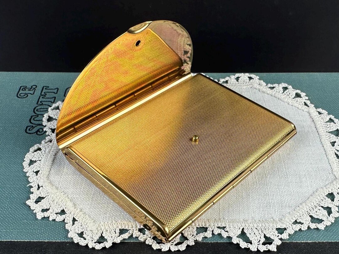 Vintage Coty 1950s Compact With Mirror, Brass Makeup Envelope Style ...