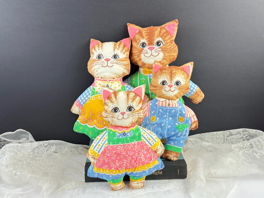Vintage Handmade Cat Pillows/dolls 1970s, Classic Nursey Decor ...