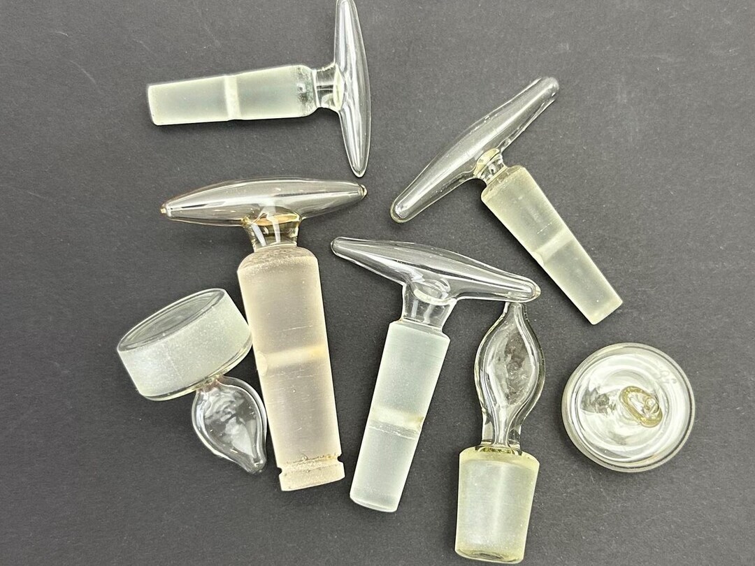 Glass Stoppers Apothecary Perfume Glass Corks, Vintage Ground Glass ...
