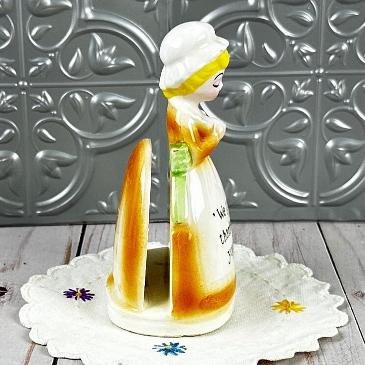Vintage Napkin Holder Praying Lady Kitschy Kitchen Decor - Etsy