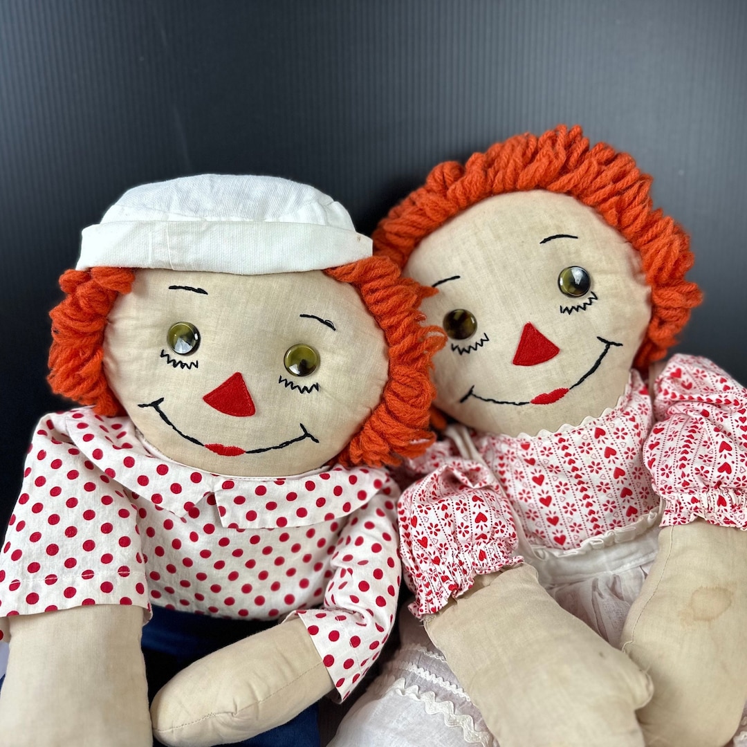 Vintage Raggedy Ann and Andy Dolls Handmade Rag Dolls 1950s - Etsy