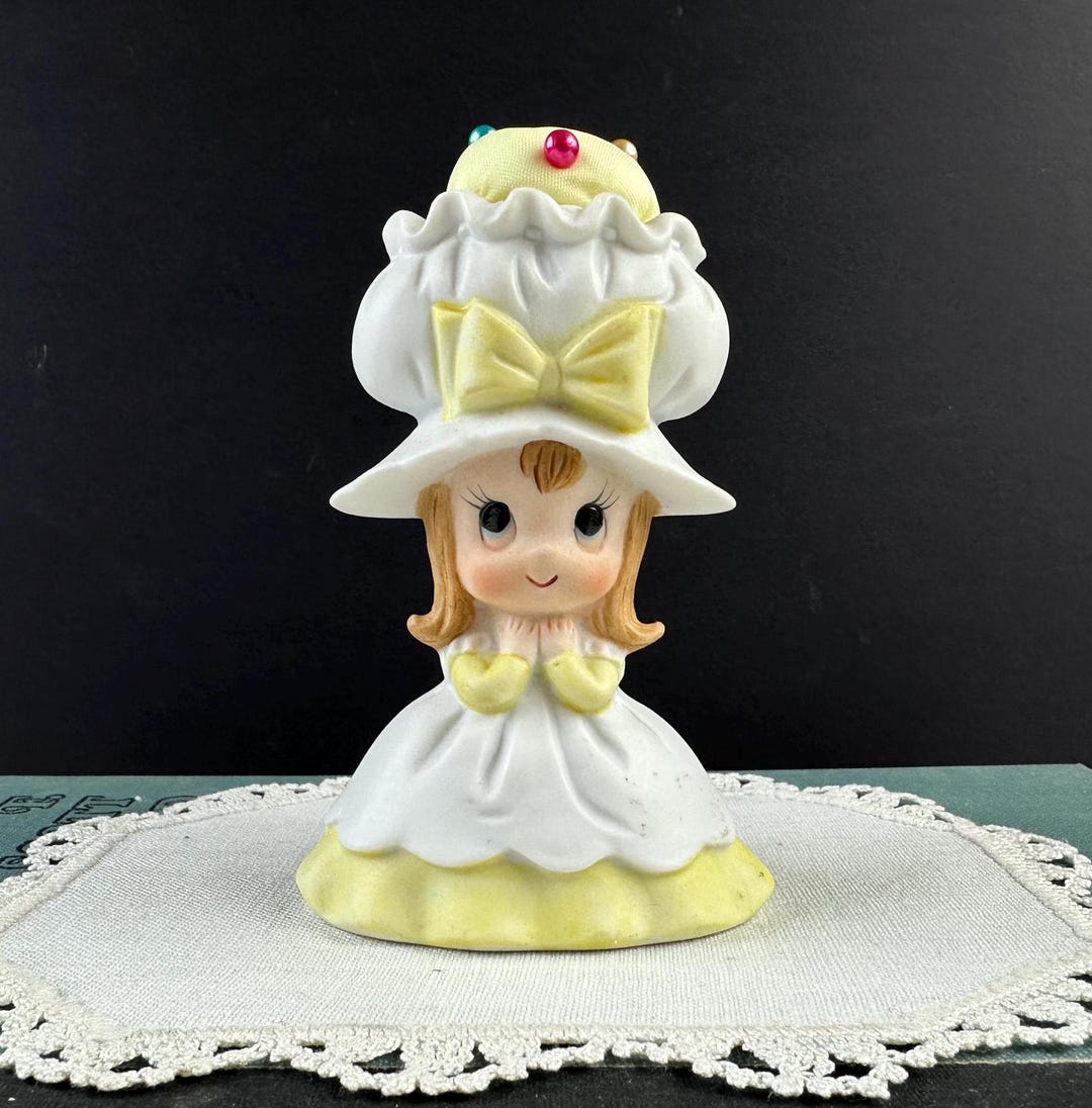 Vintage Lefton Porcelain Little Girl Pin Cushion, Decorative Sewing ...