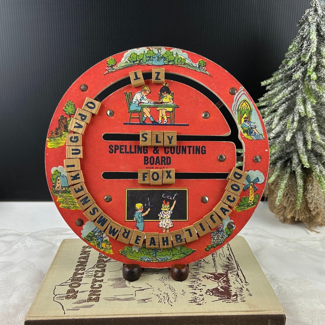 Mid-century Spelling and Counting Board, Vintage Learning Toys - Etsy