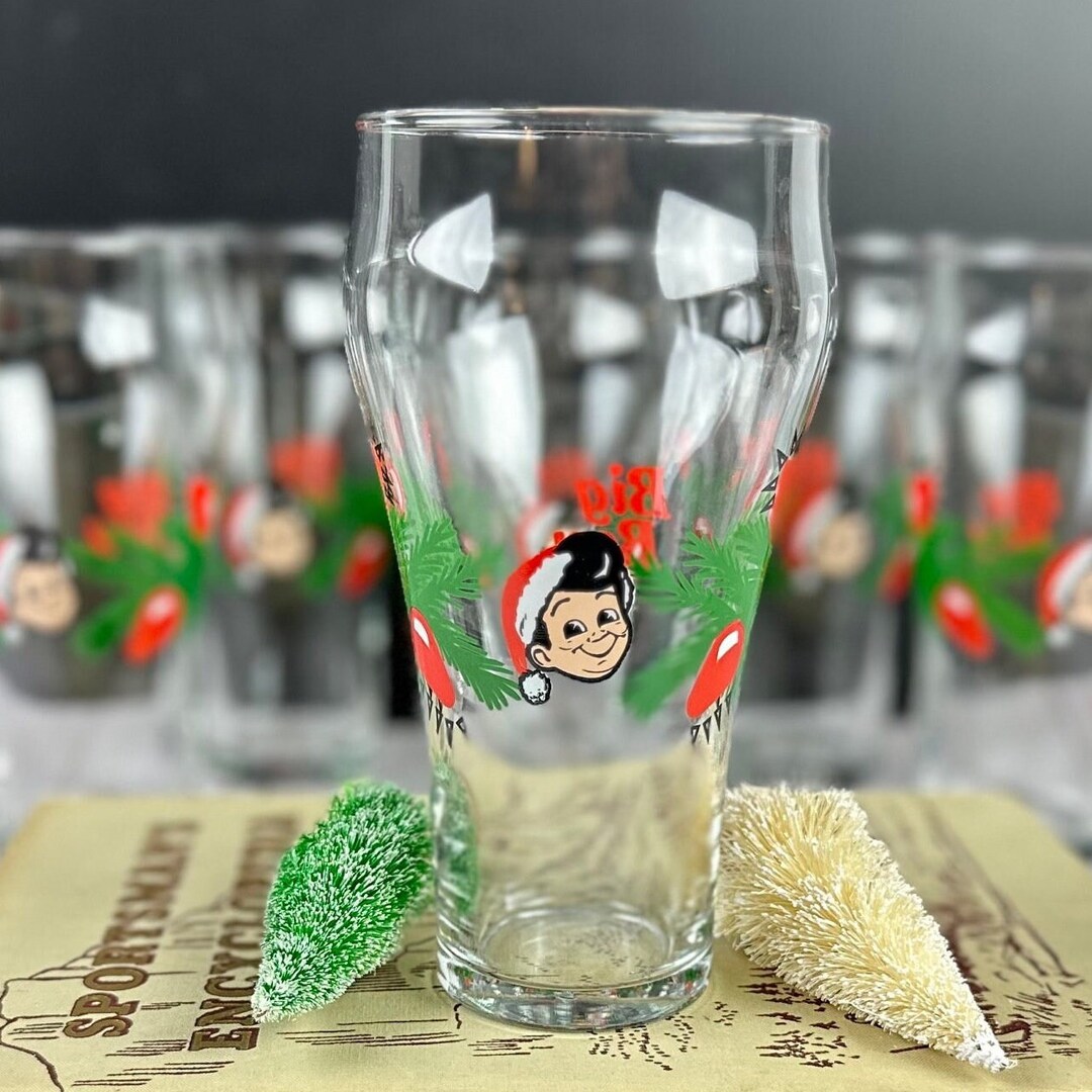 Christmas Glass Tumblers, Vintage Big Boy Cola Glasses Set of 6, Retro ...