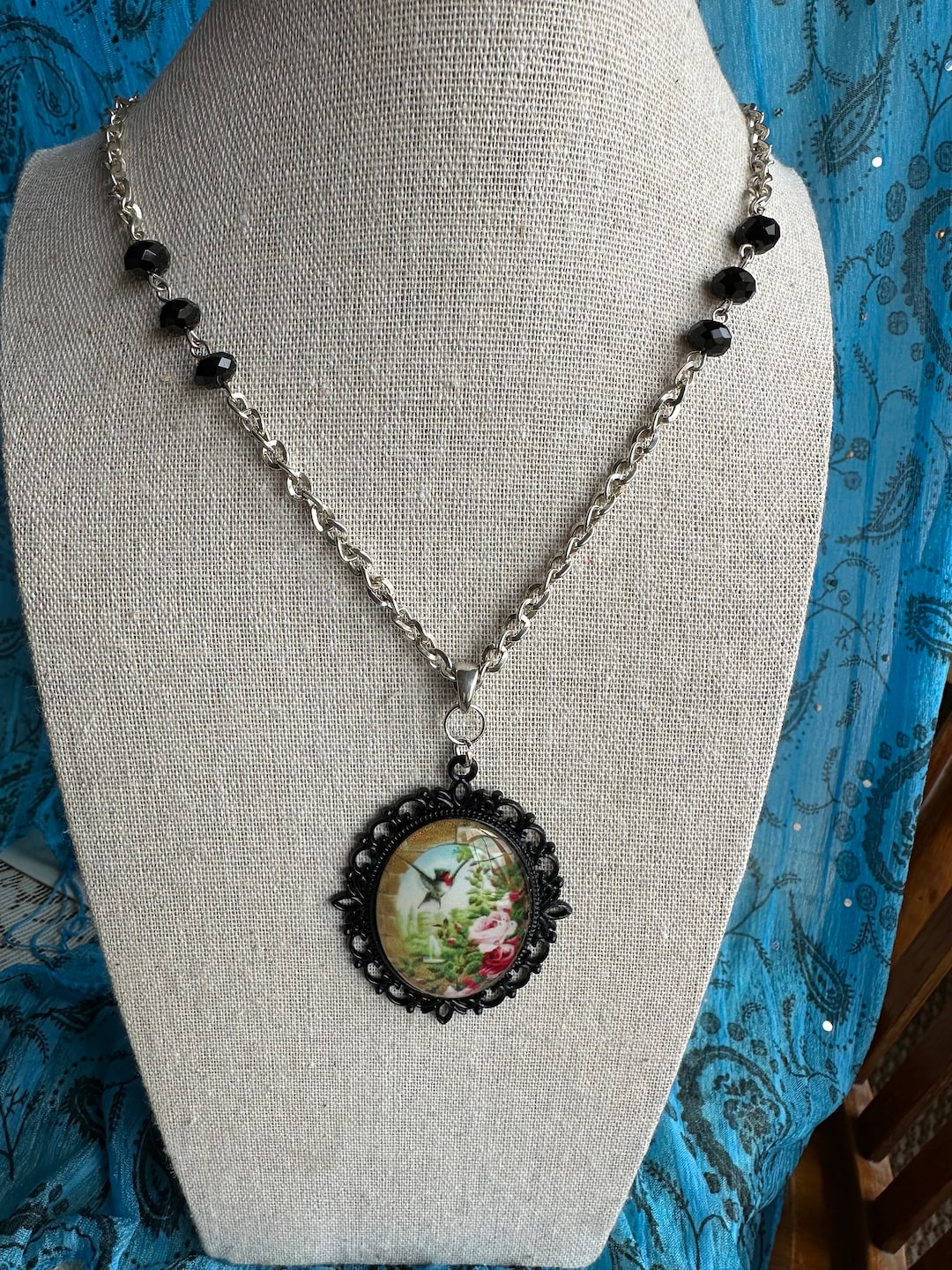 Cottage Core Jewelry Handmade Pendant With Chain Floral - Etsy