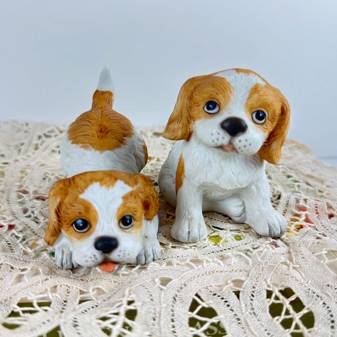 Vintage Ceramic Cocker Spaniel Puppy Figurines, Homco Playful Pups - Etsy