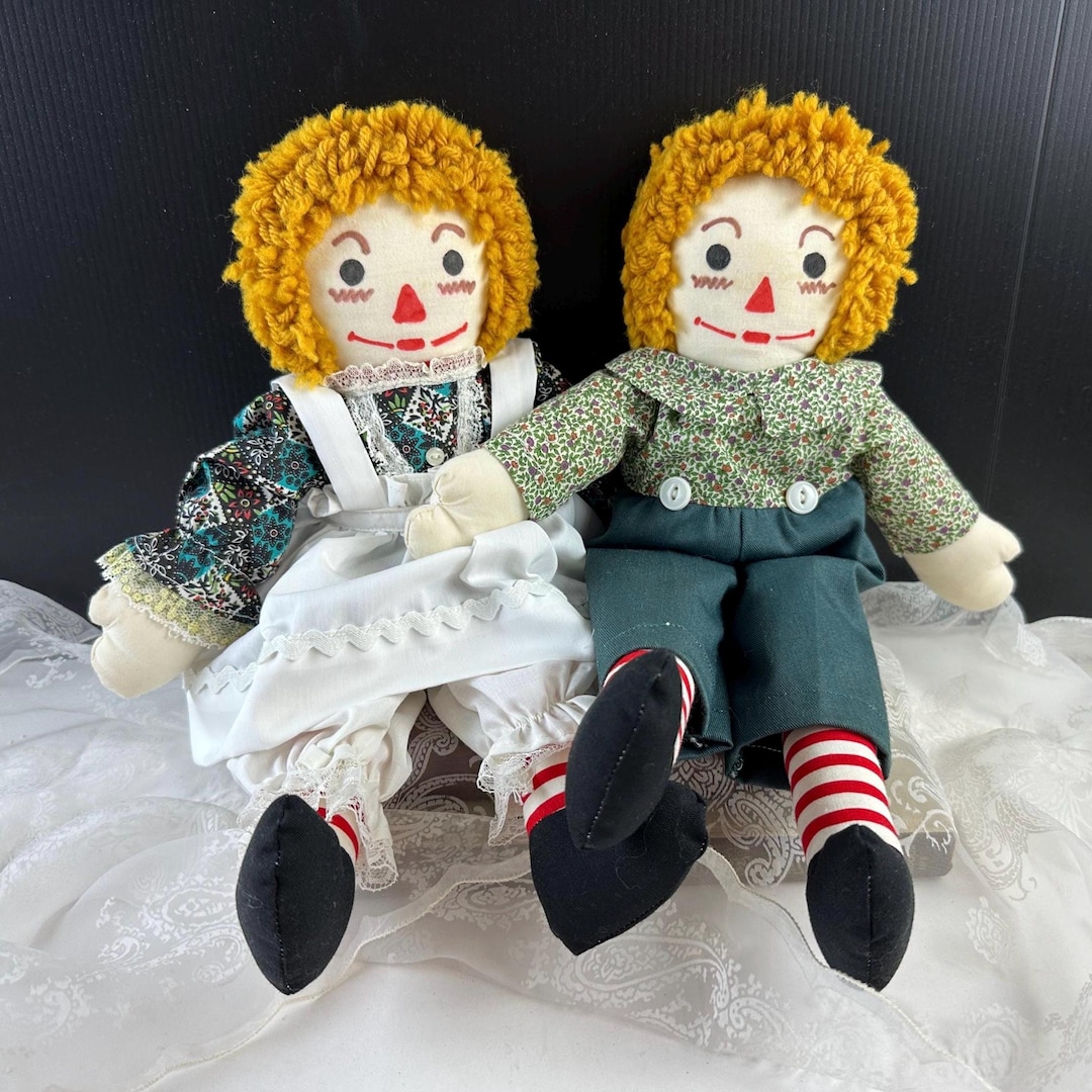 Vintage Raggedy Ann and Andy Dolls, Vintage Handmade Rag Dolls 1970s ...