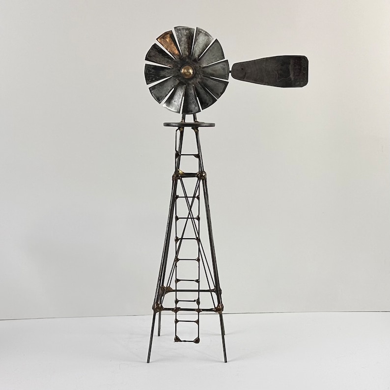 Windmill Farmhouse Decor, Small Handmade Windmill, Rustic Metal Art - Etsy