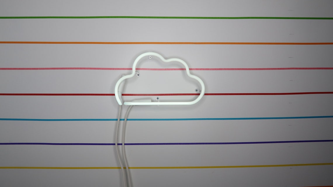 White Neon Cloud - Etsy