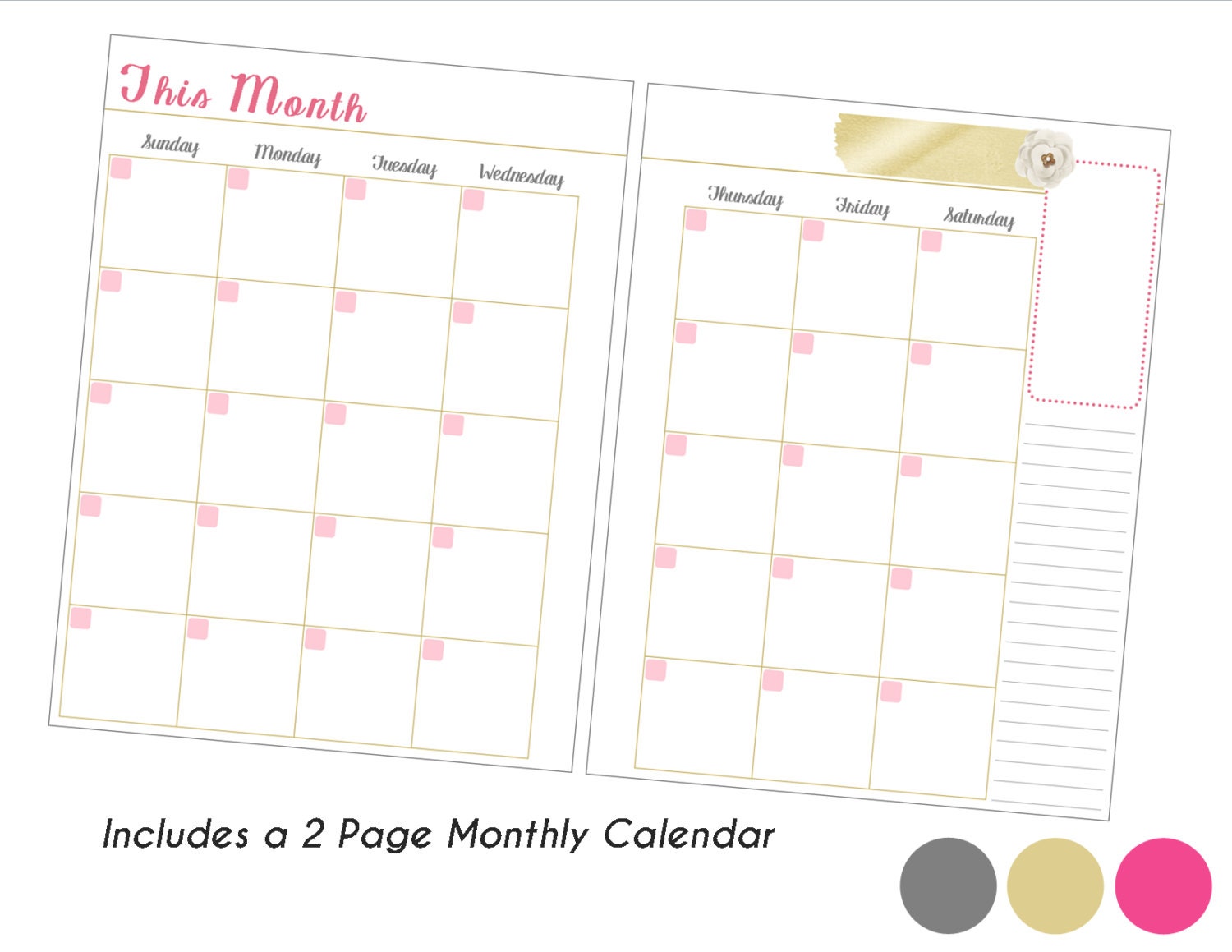 Happy Planner PRINTABLE Monthly / Weekly Planner Refills PDF - Etsy