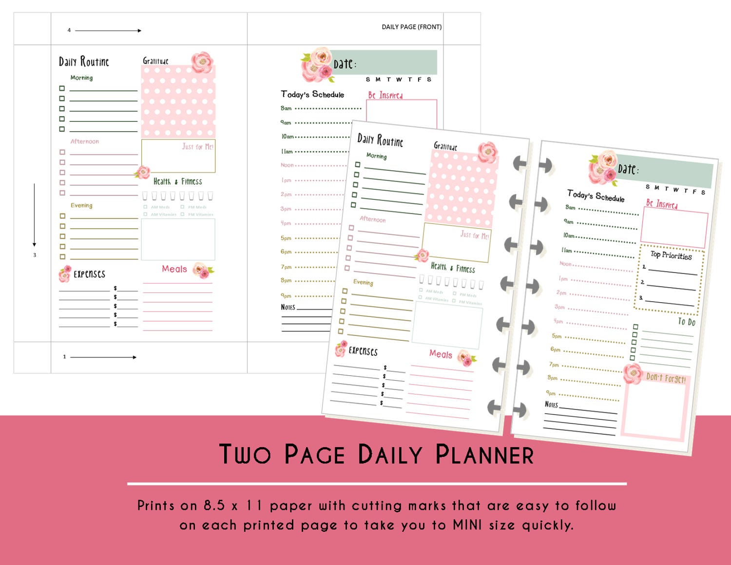 MINI Happy Planner DAILY Insert Printable Create365 Mambi | Etsy
