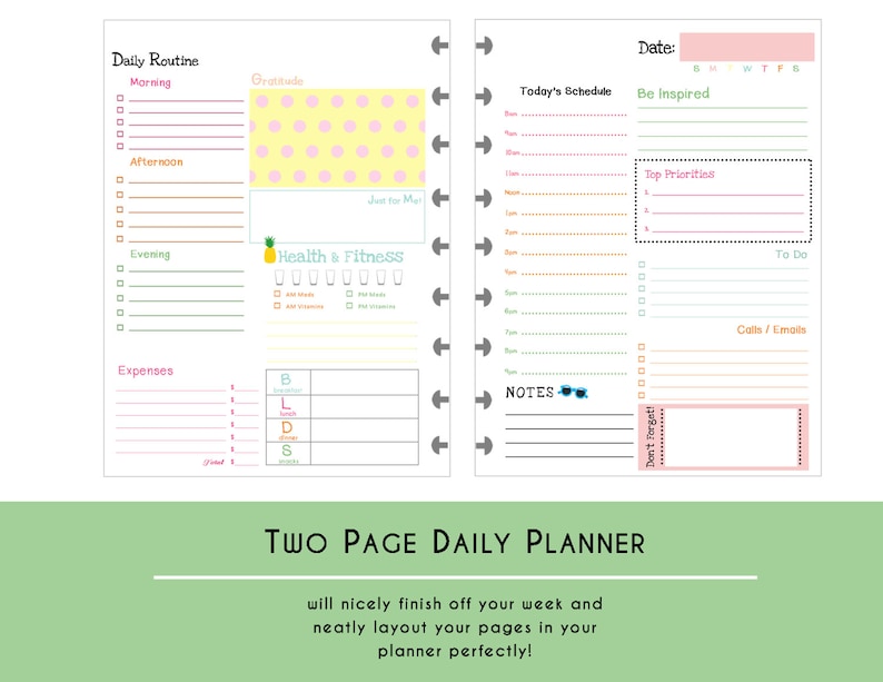 HAPPY PLANNER Daily Planner Refills Printable PDF Classic | Etsy