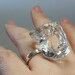 Big Lucite Ring, Adjustable Sterling Silver Ring, Clear Lucite Ring ...