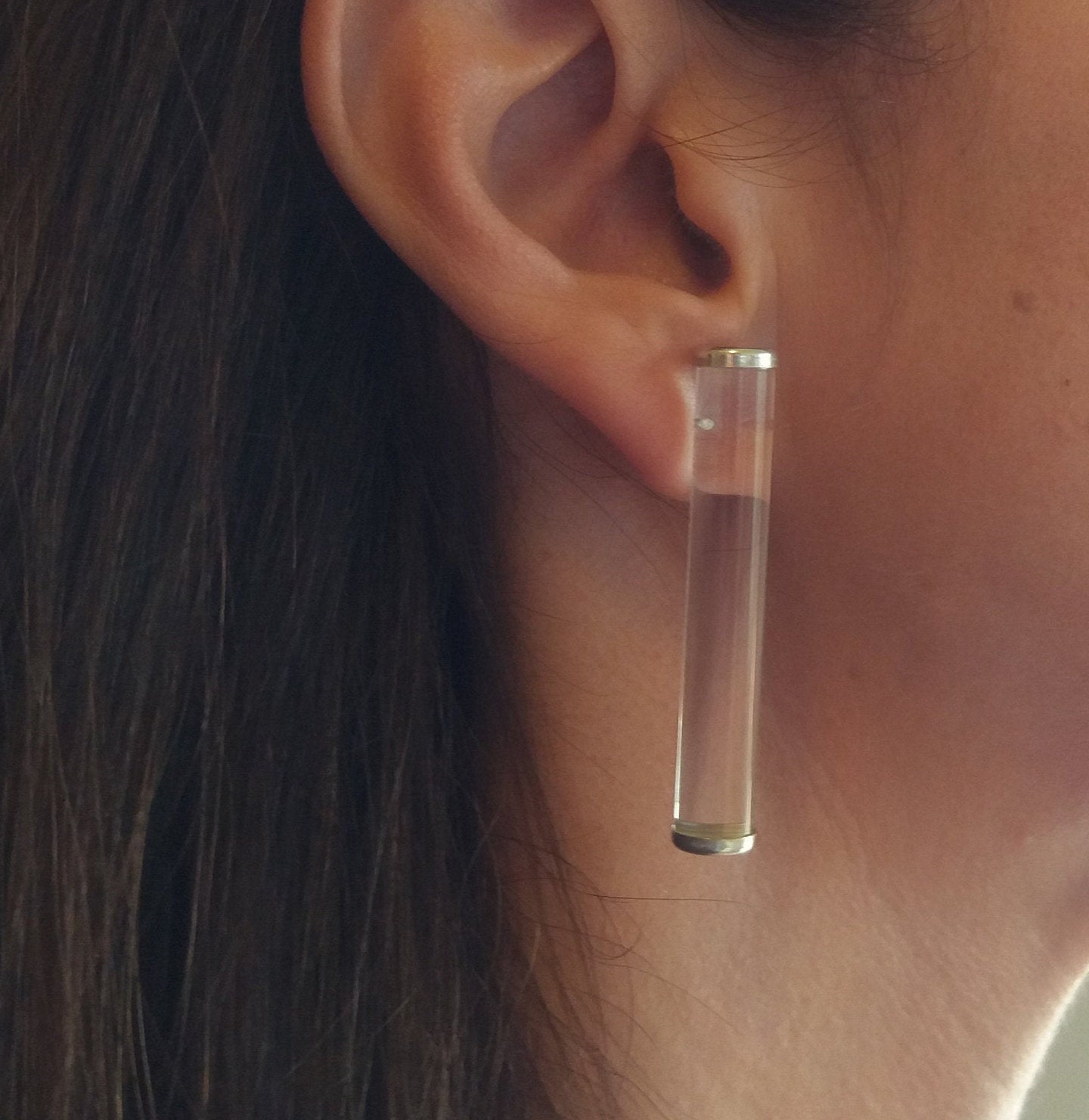 Long Bar Earring, Clear Lucite Earring, Bar Earring Stud, Stud Earrings ...