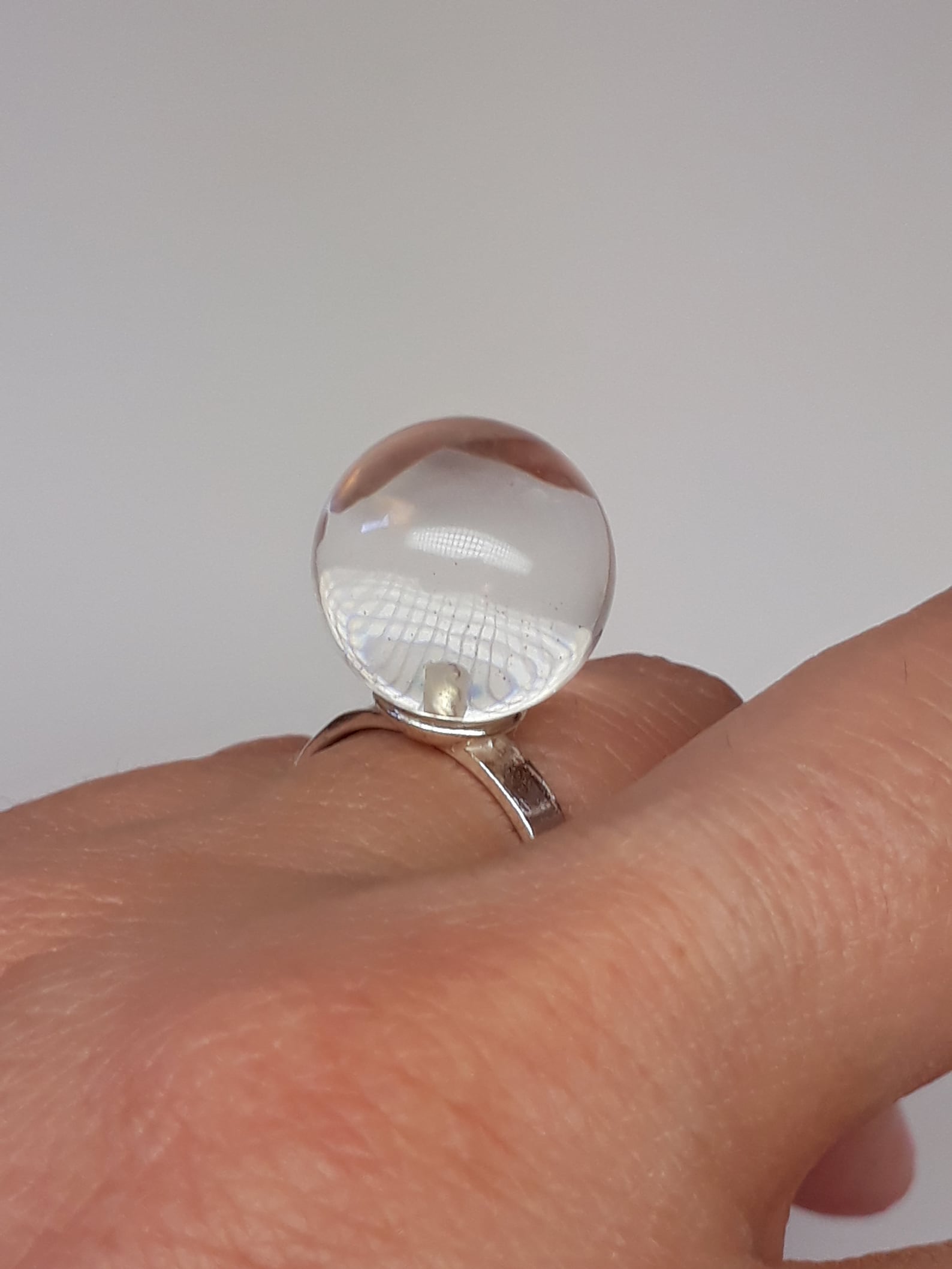 Clear lucite ring ball Sphere ring Acrylic ring Crystal | Etsy