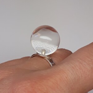 Clear Lucite Ring Ball, Sphere Ring, Acrylic Ring, Crystal Ball Ring ...