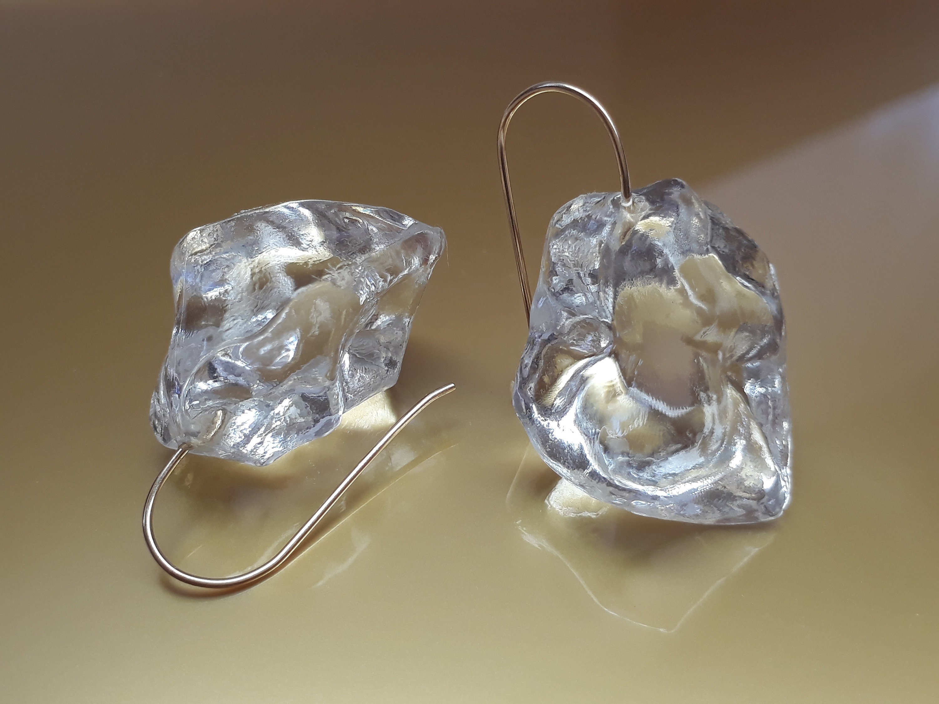 Chunky earring Clear lucite earring Ice cube earring | Etsy