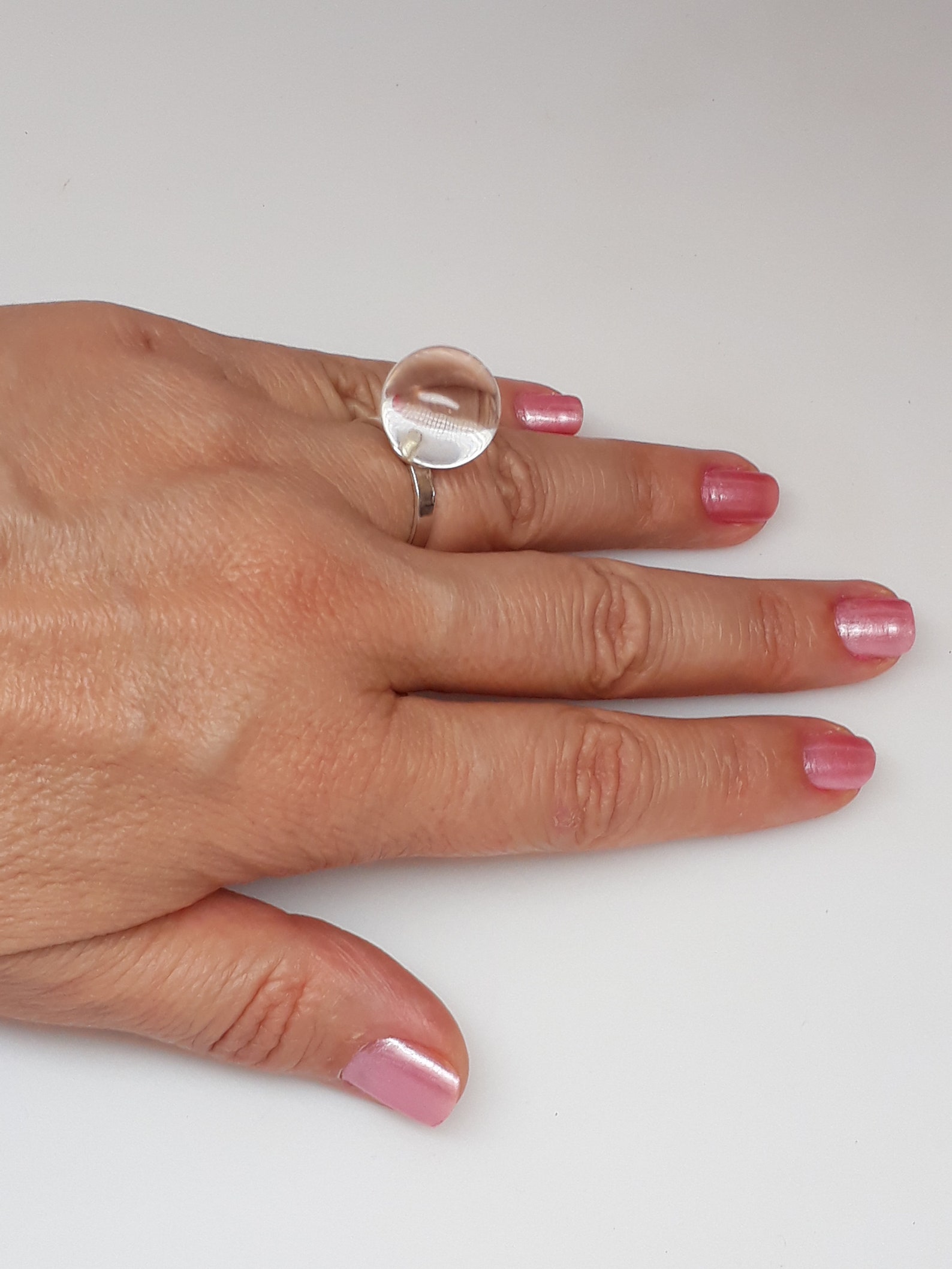 Clear lucite ring ball Sphere ring Acrylic ring Crystal | Etsy