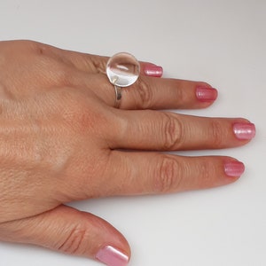Clear Lucite Ring Ball, Sphere Ring, Acrylic Ring, Crystal Ball Ring ...