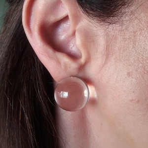 Big Earrings for Women, Large Ball Earrings, Big, Clear Lucite Earring ...