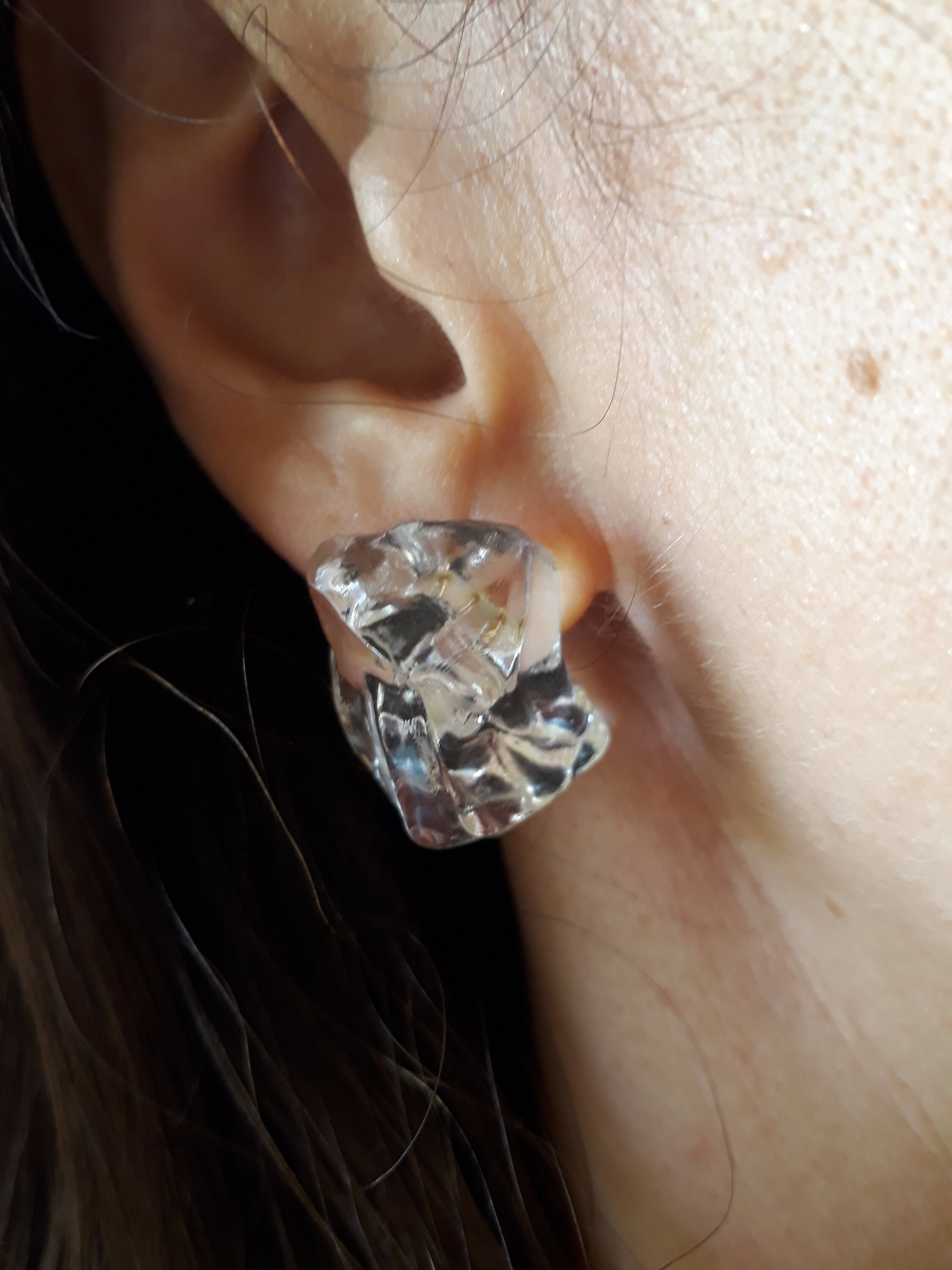 Chunky earring Clear lucite earring Ice cube earring | Etsy