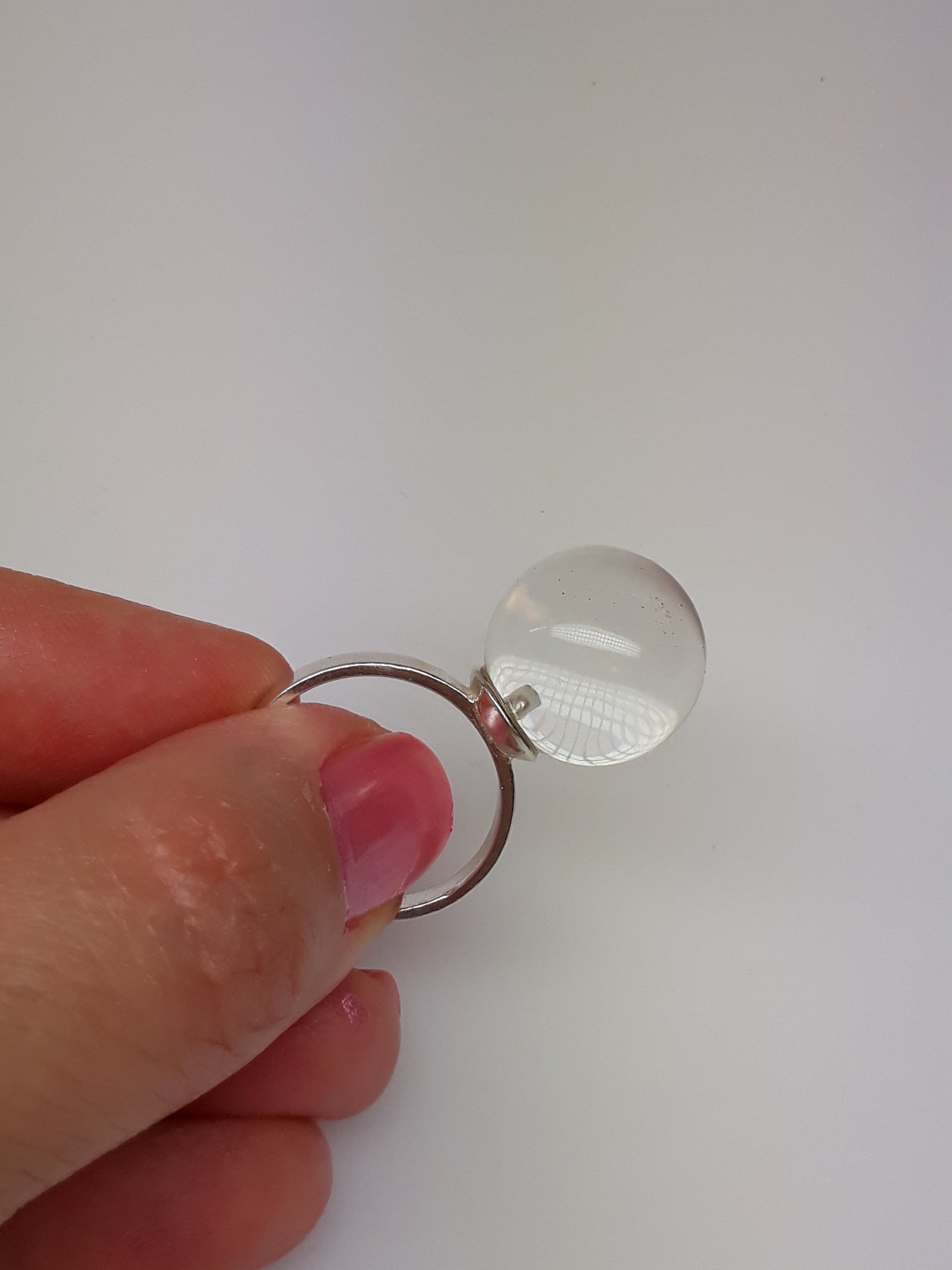 Clear lucite ring ball Sphere ring Acrylic ring Crystal | Etsy