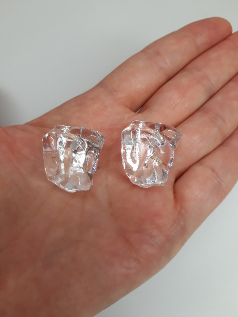 Chunky Earring Clear Lucite Earring Ice Cube Earring - Etsy