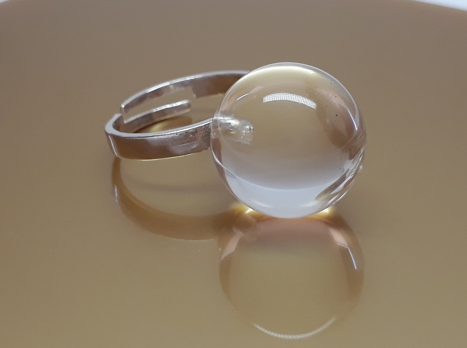 Clear lucite ring ball Sphere ring Acrylic ring Crystal | Etsy