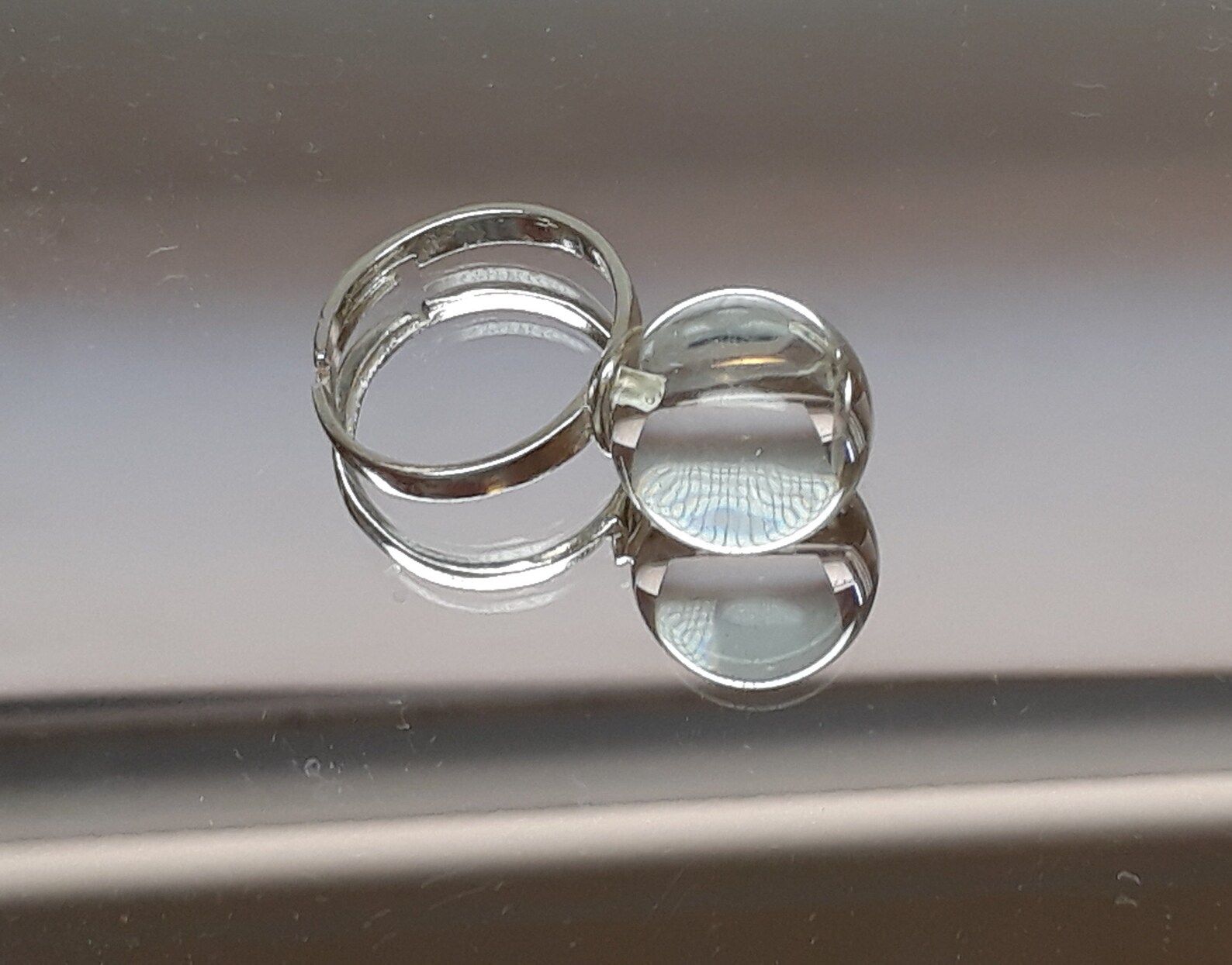 Clear lucite ring ball Sphere ring Acrylic ring Crystal | Etsy