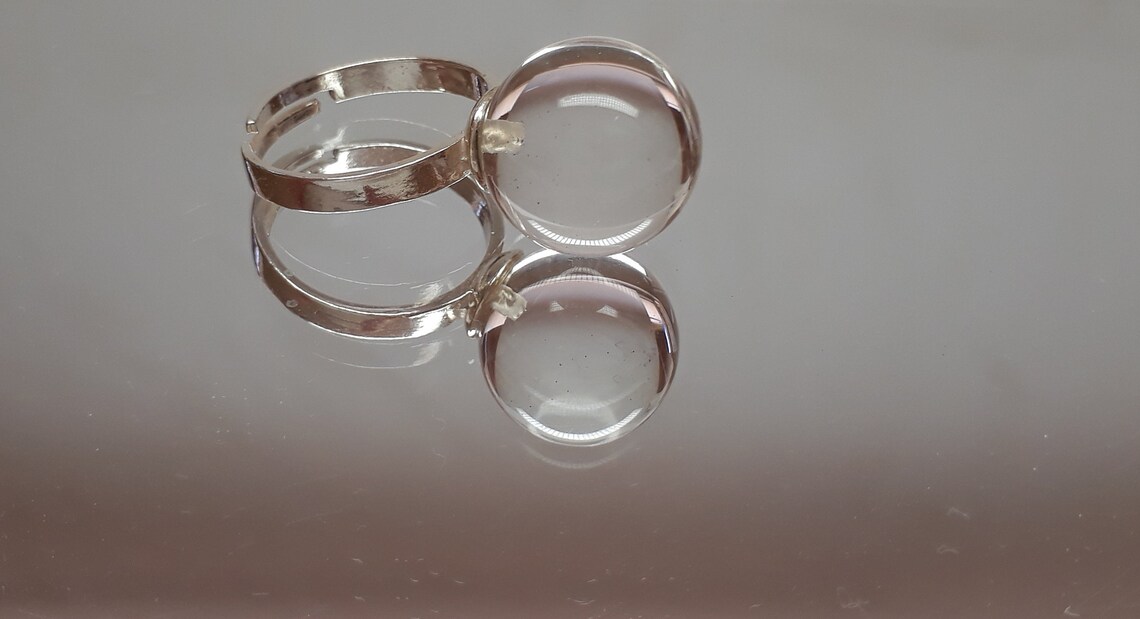 Clear lucite ring ball Sphere ring Acrylic ring Crystal | Etsy