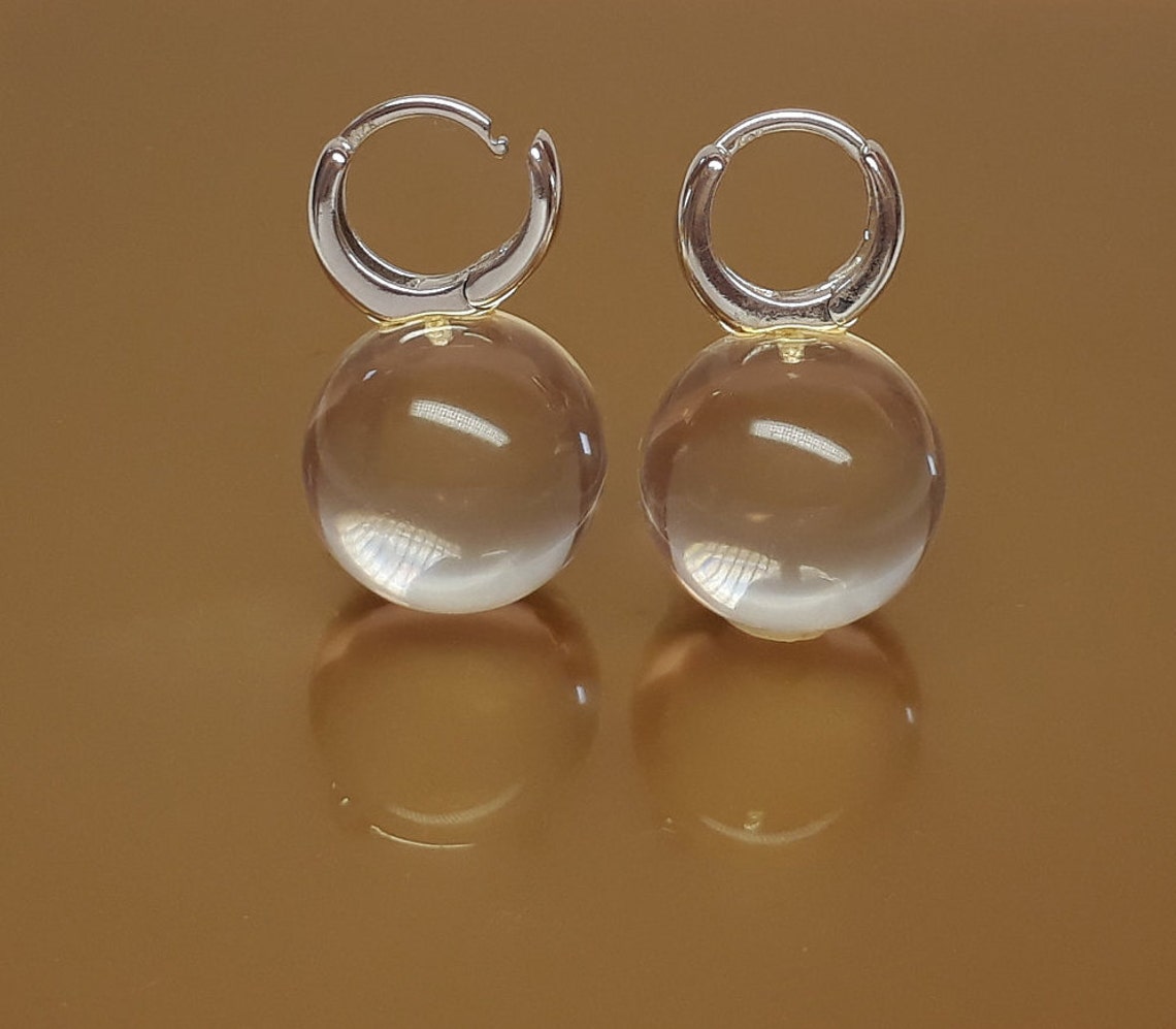 Big Disco Ball Earring Clear Lucite Earring Sphere Earring - Etsy