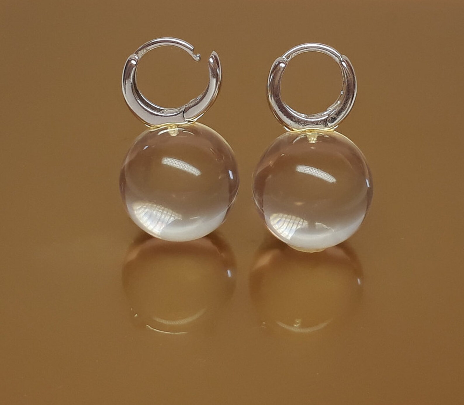 Big Disco Ball Earring Clear Lucite Earring Sphere Earring - Etsy