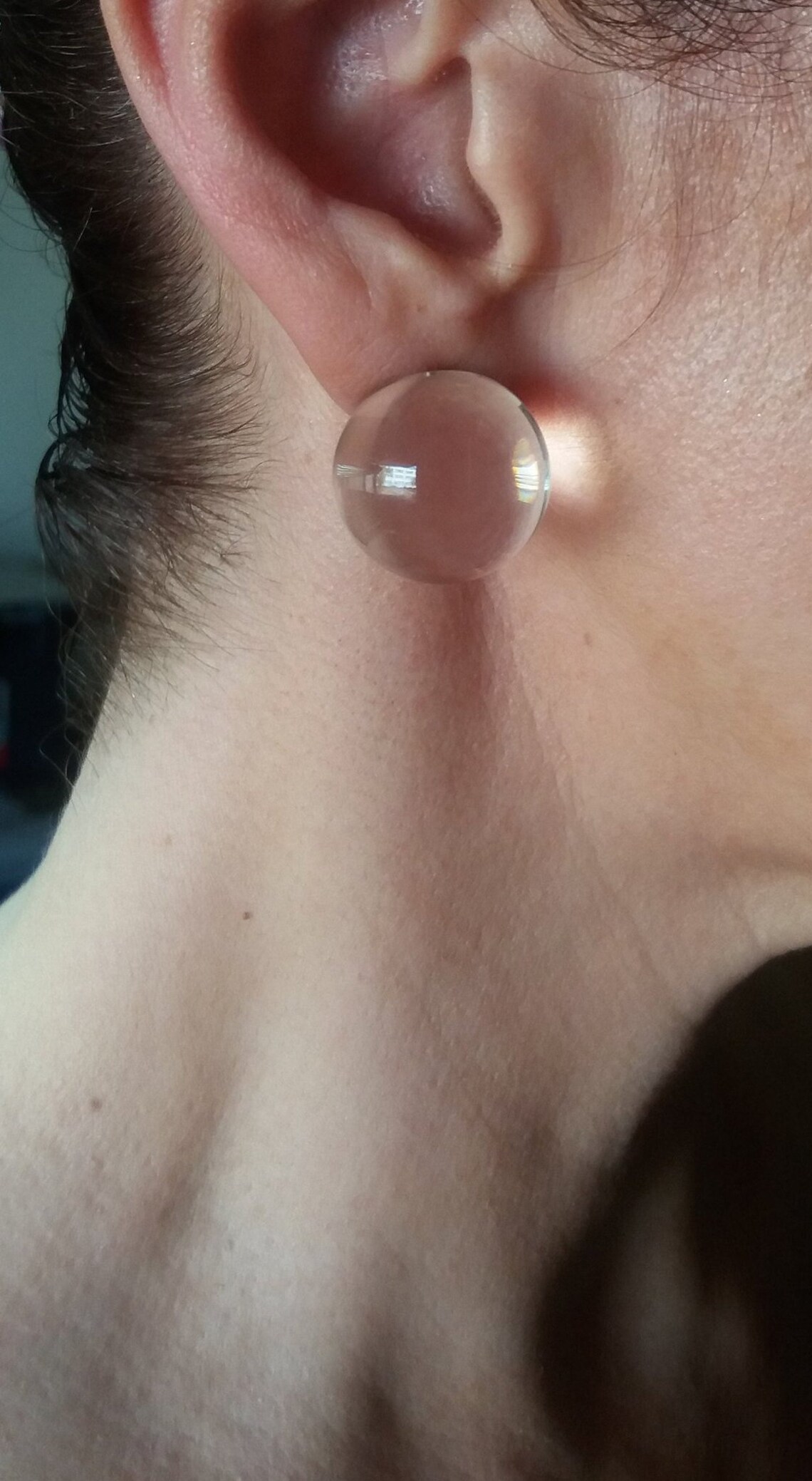 Big earrings for women Large ball earrings Big Clear lucite | Etsy