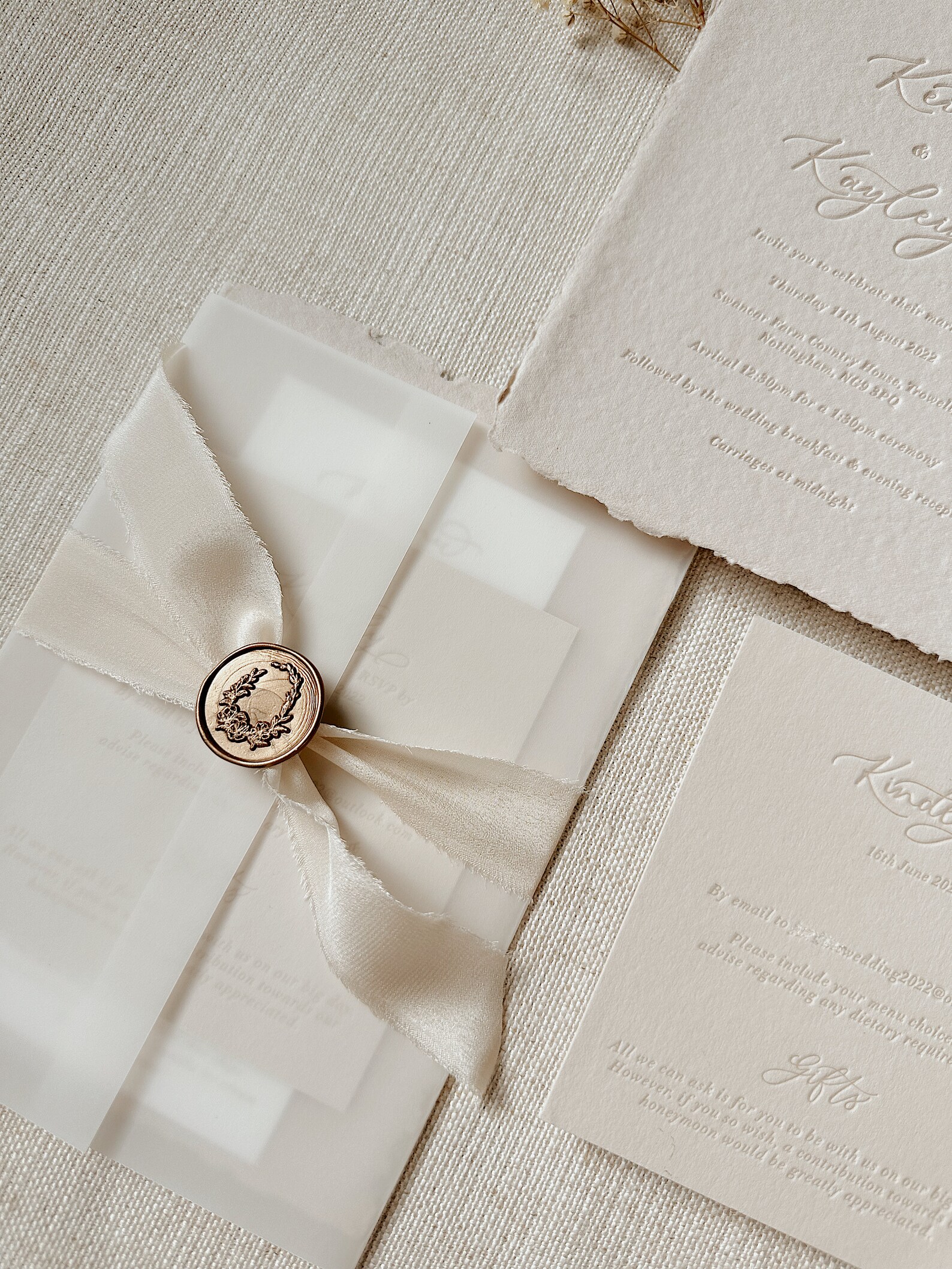 Vellum Wrap With or Without Ribbon | Add to Your Invitations | Vellum ...
