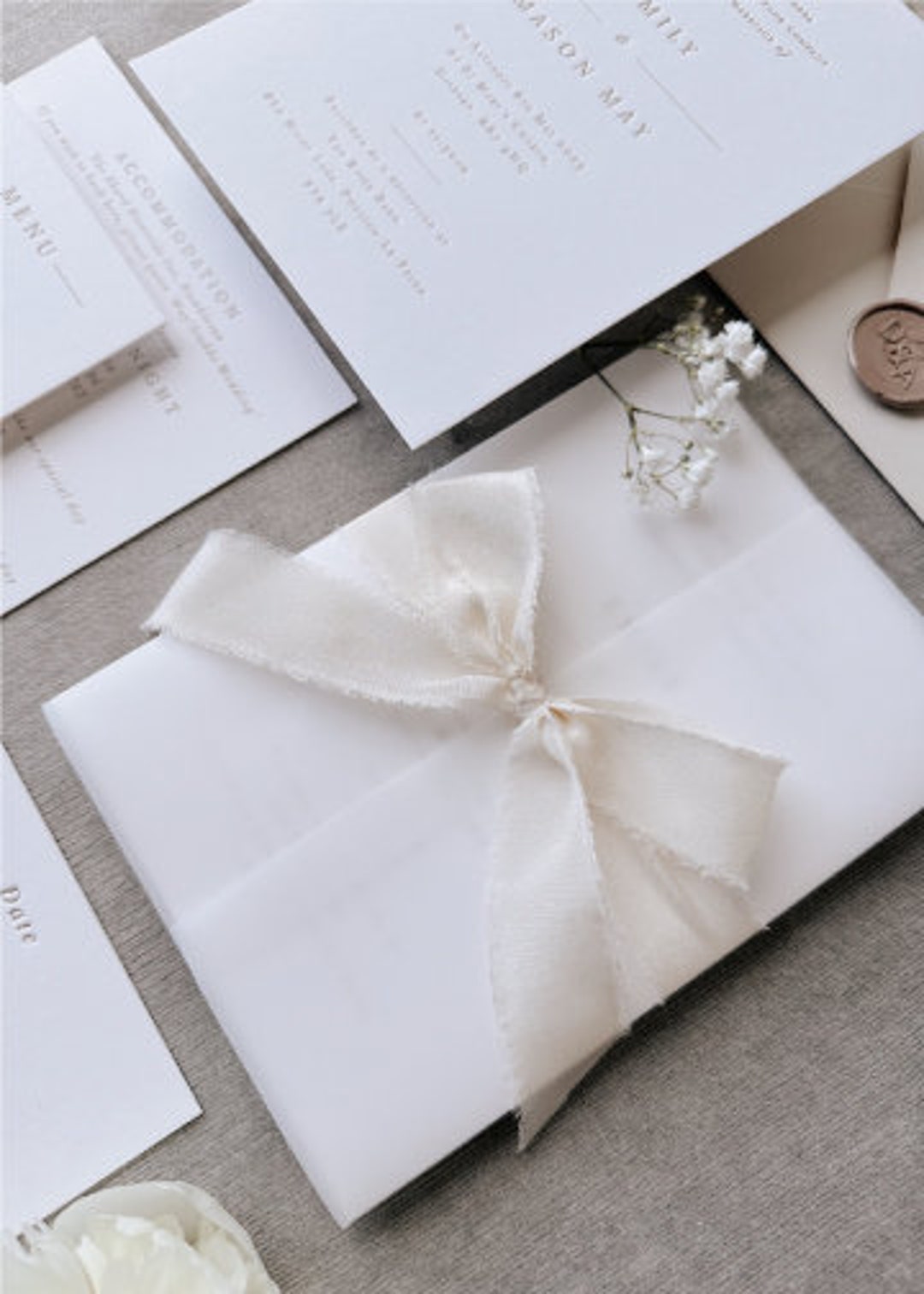 Vellum Wrap With or Without Ribbon | Add to Your Invitations | Vellum ...