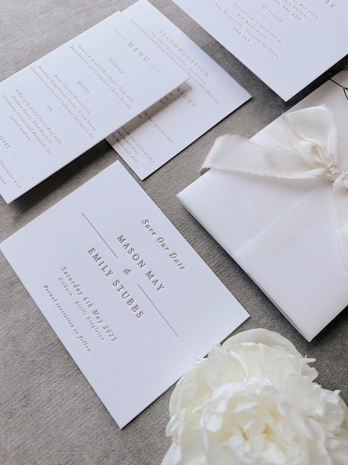 Minimal Letterpress Wedding Invitations Letterpress Wedding Invite ...