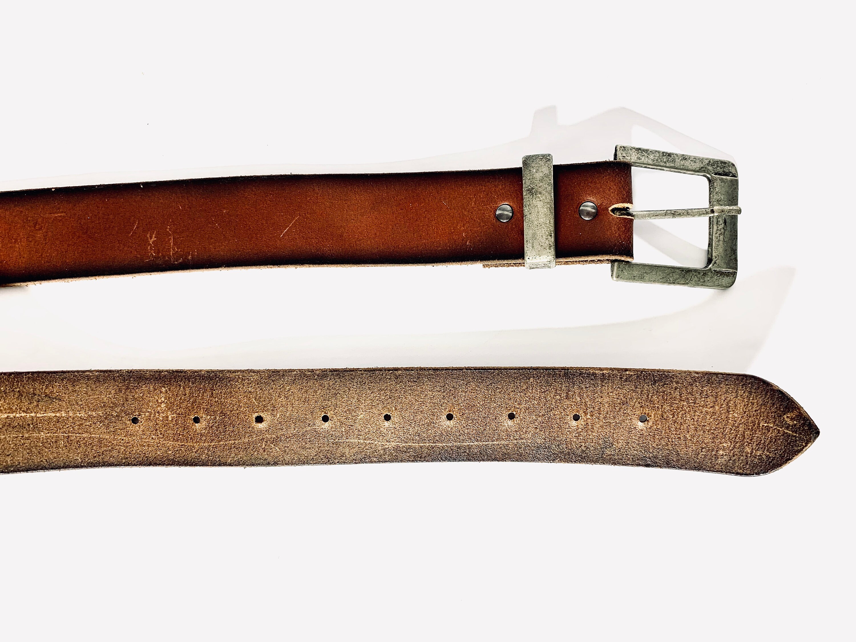 Vintage Genuine Leather Belt Brown Genuine Leather Belt Mens - Etsy