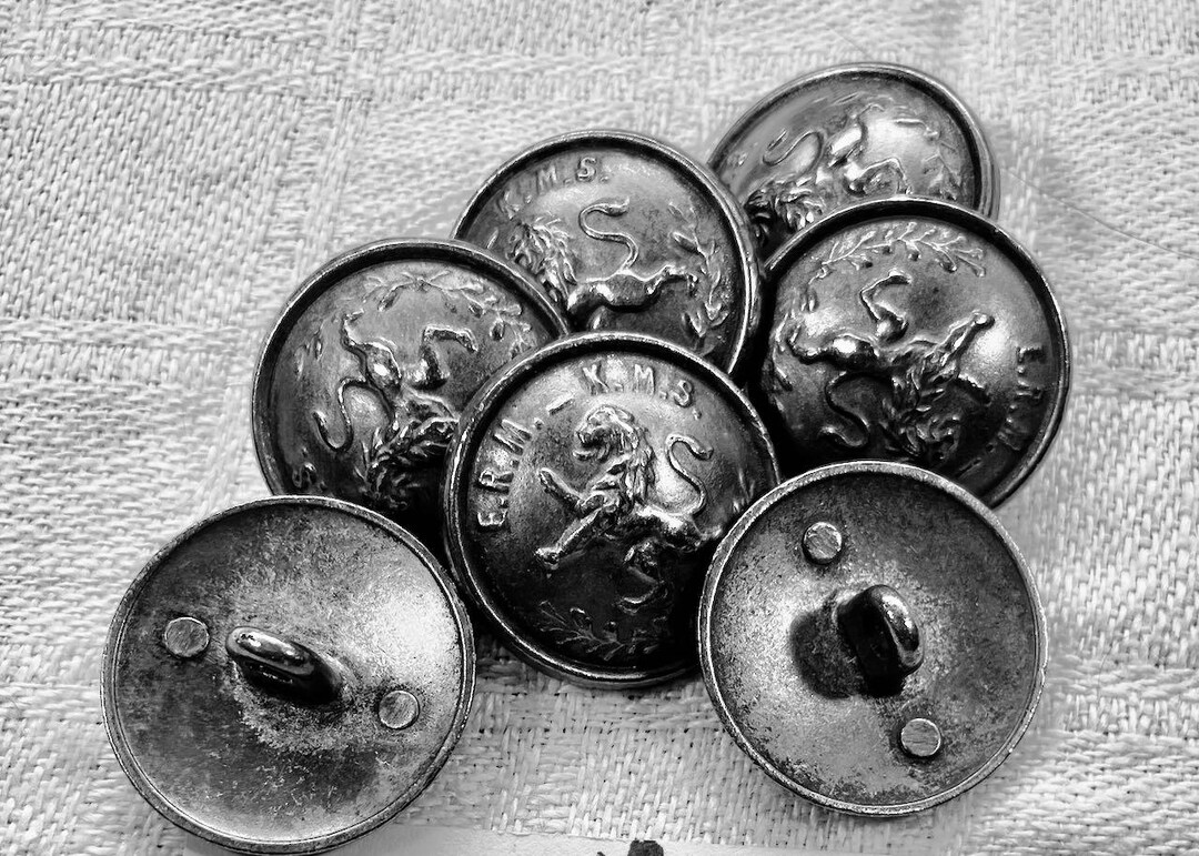 Set of 7 Pewter Buttons Rampant Lion Shank Style 3/4" - Etsy